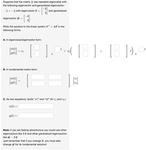 solved suppose that the matrix a has repeated eigenvalue
