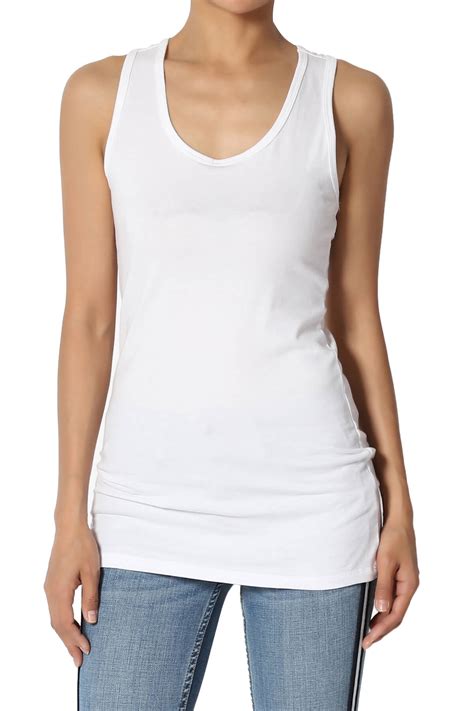 Themogan Womens Basic Scoop Neck Racerback Stretch Cotton Tank Top