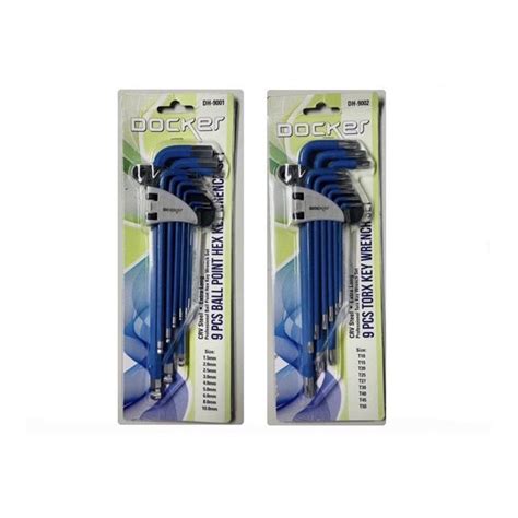 Docker 9pcs Heavy Duty Ball Point Allen Key Set Torx Key Wrench Set