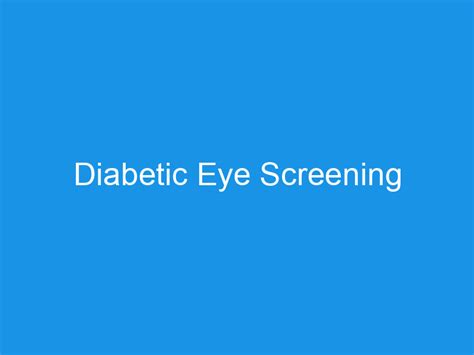 Diabetic Eye Screening The Manor Surgery