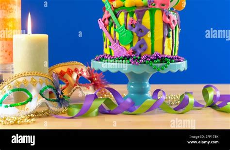 Mardi Gras Theme On Trend Candyland Fantasy Drip Cake Chroma Key
