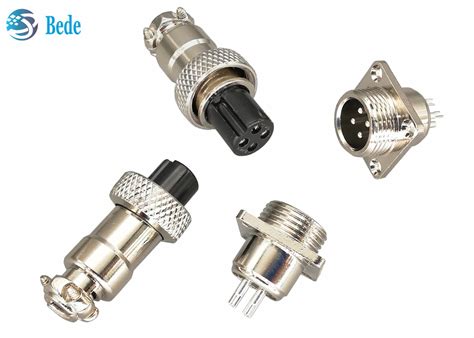 Cable To Panel Style Gx16 Aircraft Cable Connectors With Square Flange