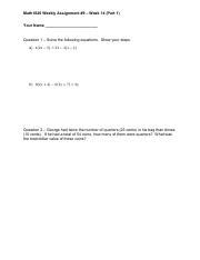 Math1820 Weekly Assignment9 Week14Part1 1 Pdf Math1820 Weekly