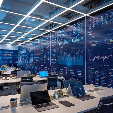 Advanced Data Analytics Center With High Tech Monitors And Global