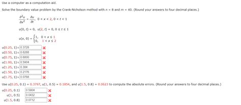 Solved Use A Computer As A Computation Aid Solve The Chegg