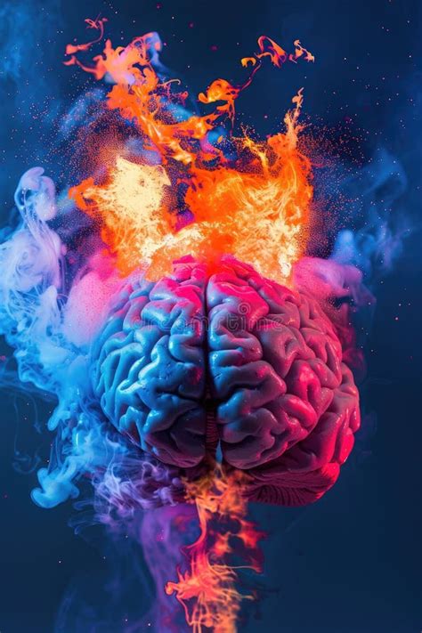 Creativity Concept With A Brain Exploding In Colors Mind Blown Concept Generative Ai Stock