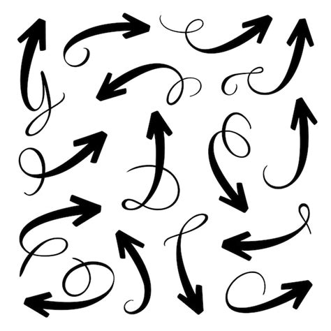 Premium Vector Artistic Curved Arrows Set For Business Plan