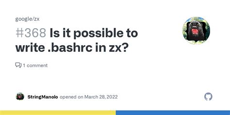 Is It Possible To Write Bashrc In Zx Issue 368 Google Zx GitHub