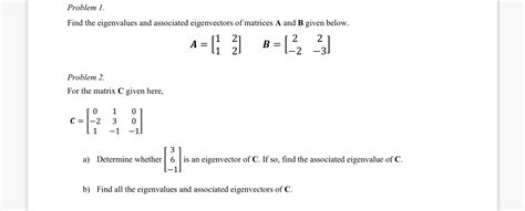 solved problem 1 find the eigenvalues and associated