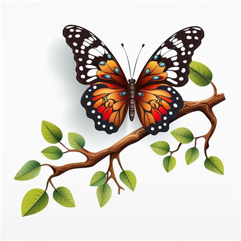 Premium Ai Image Butterfly On White Delicate Perfection