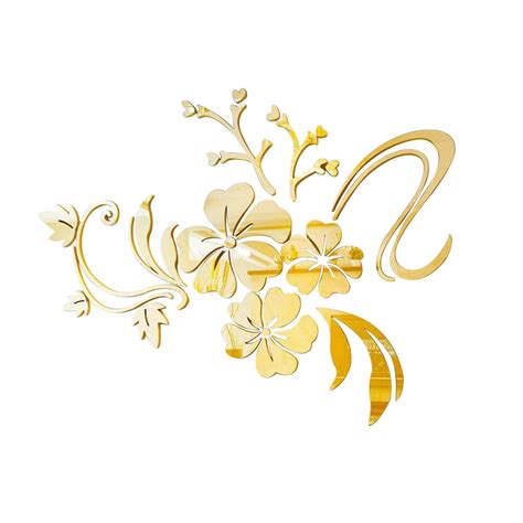 Hibiscus Shape Wall Sticker 3d Flower Acrylic Mirr Grandado