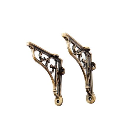 Bandm Victorian Scroll Shelf Brackets 9x6 Inch Bracket Antique Brass Home Decoration And