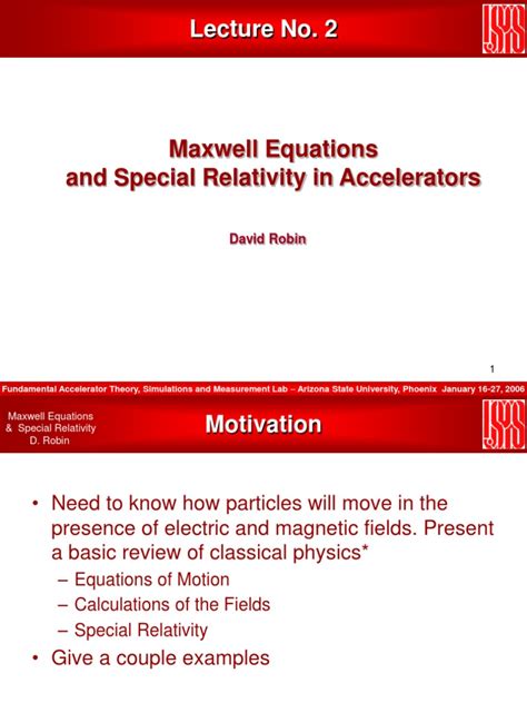 lecture no 2 maxwell equations and special relativity in accelerators