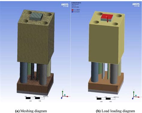 the finite element model of the experimental device a meshing diagram