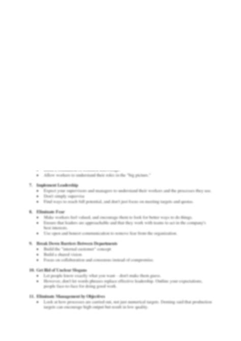 Solution Deming 14 Points Studypool