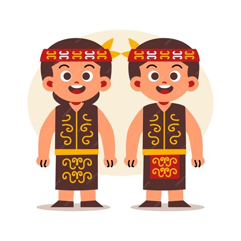 Premium Vector Couple Wear Indonesian Traditional Clothes Of West