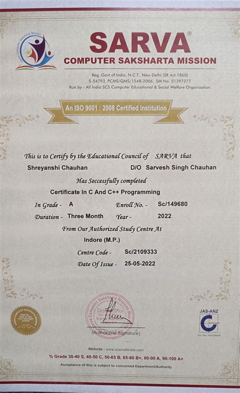Shreyanshi Chauhan On Linkedin Cprogramming Cppprogramming Certification Careerdevelopment