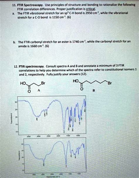 Solved 11 Ftir Spectroscopy Use Principles Of Structure And Bonding To Rationalize The