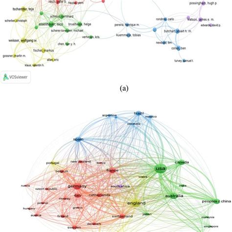 Co Authorship Network Visualization Maps A Authors B Countries