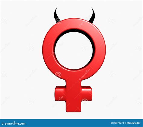 Female Symbol With Horns On White Background 3d Illustration Stock