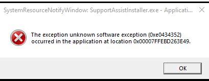How To Fix Error Xe Unknown Software Exception On Windows