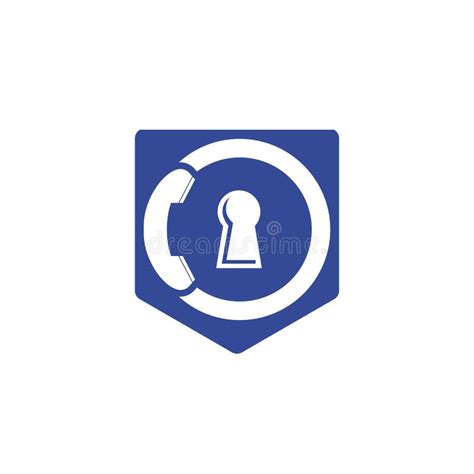 Secure Call Icon Logo Design Stock Vector Illustration Of Handset