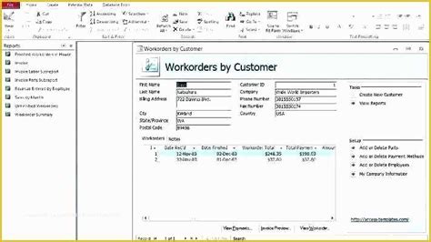 Access Payroll Database Template Free Download Of Ms Access Customer
