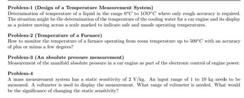Solved Problem Design Of A Temperature Measurement Chegg