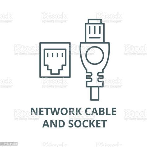 네트워크 케이블 및 소켓 벡터 라인 아이콘 선형 개념 개요 기호 기호 데이터에 대한 스톡 벡터 아트 및 기타 이미지 데이터 디지털 화면 상징 Istock