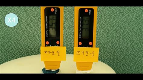 물리 실험 차가운 물과 뜨거운 물이 만날 때의 온도 변화 Youtube
