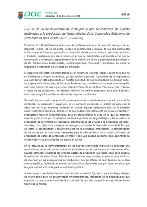 Ayudas Destinadas A La Producción De Largometrajes De La Comunidad
