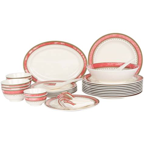 Melamine Dinner Set Rock Red 34pcs Online At Best Price Lulu Qatar