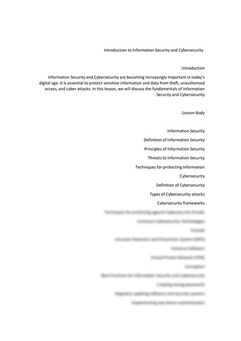 Solution Introduction To Information Security And Cybersecurity
