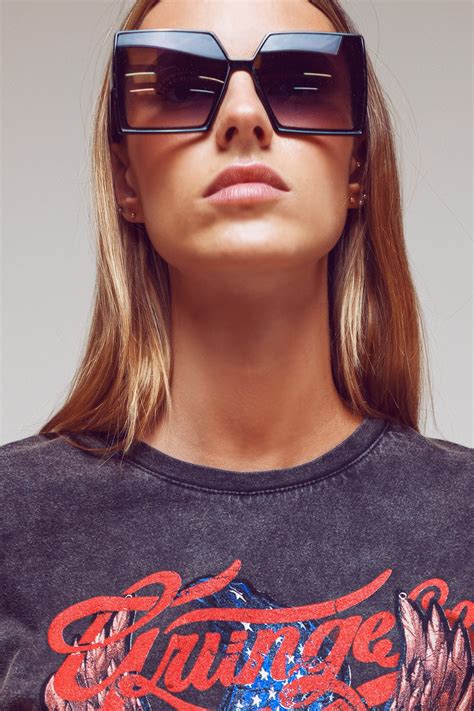 Oversized Square Glasses In Black Penelope The Label