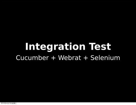 Integration Test Cucumber Webrat Selenium Pdf Browsers Computer Software And Applications