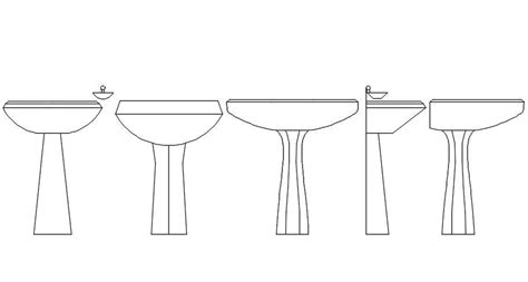 Pedestal Type Washbasin Design In Autocad 2d Drawing Cad File Dwg File Cadbull