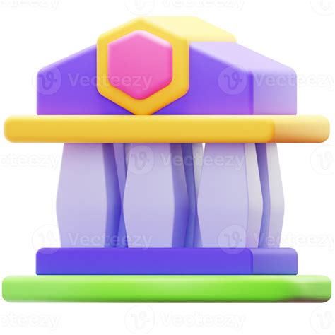 3d Render Bank Building Icon 16693534 Png