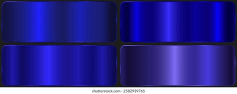 Blue Metallic Gradient Template Set Vector Stock Vector Royalty Free 2582939765 Shutterstock