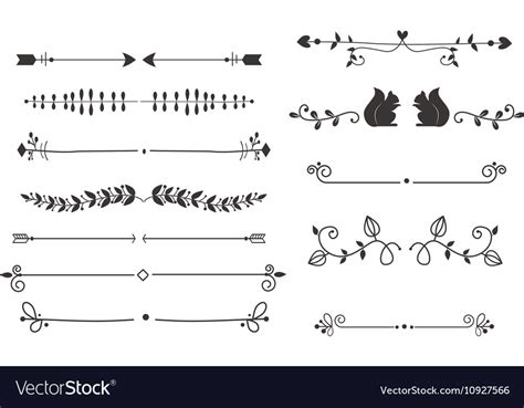 Text Separators Decoration Set Royalty Free Vector Image
