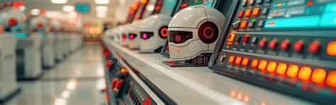 Futuristic Smart Factory Interior With Advanced Automation Machinery And Robotics Showcasing