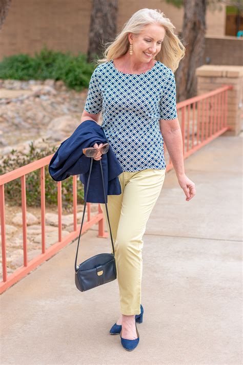 Yellow And Navy Spring Outfit Dressed For My Day