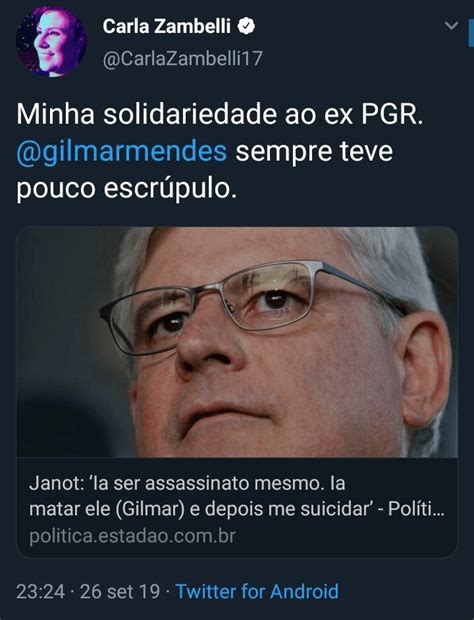 Carla Zambelli No Twitter Já Apagado Minha Solidariedade Ao Ex Pgr
