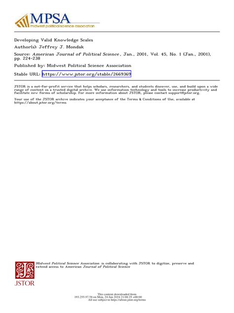 Developing Valid Knowledge Scales Pdf Multiple Choice Knowledge