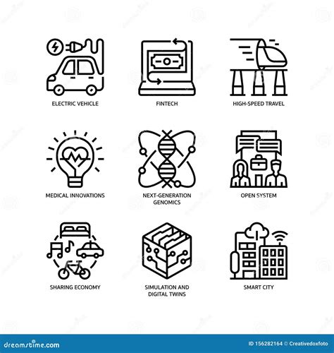Technologies Disruption Icon Set Stock Vector Illustration Of Icon