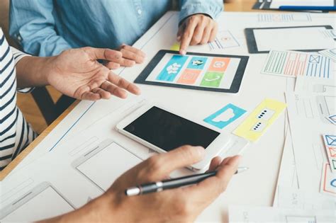 Premium Photo Creative Web Designer Planning Application And Developing Template Layout Framework