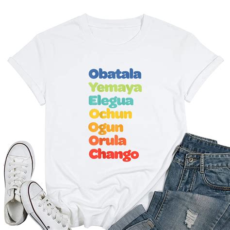 Womens 7 Seven African Powers Orisha Santeria Cuba Religion T Shirt