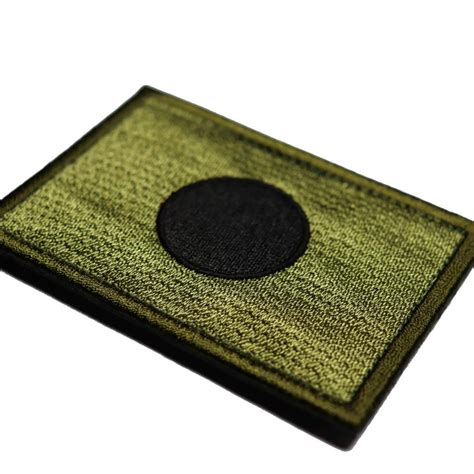Japan ワッペン 面ファスナー メス無し タクティカル ミリタリー サバゲー 戦闘服 刺繍 日本国旗 日の丸 M Od ベルクロ マジック