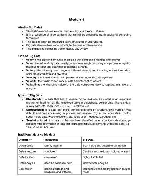 Except Module 4 Bda Viva Qb Module 1 What Is Big Data 8big Data9 Means Huge Volume High