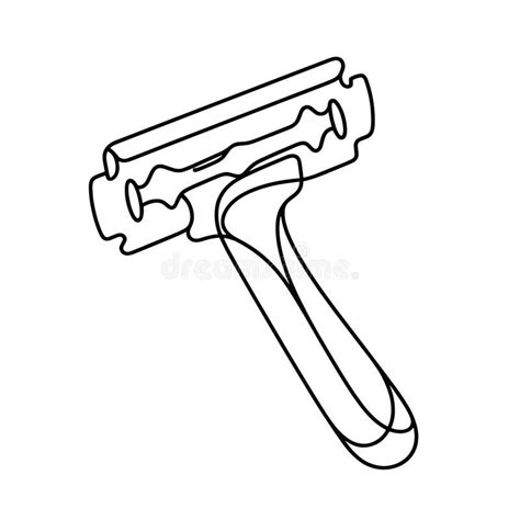 A Razor Blade Is Shown In A Black And White Drawing Stock Illustration