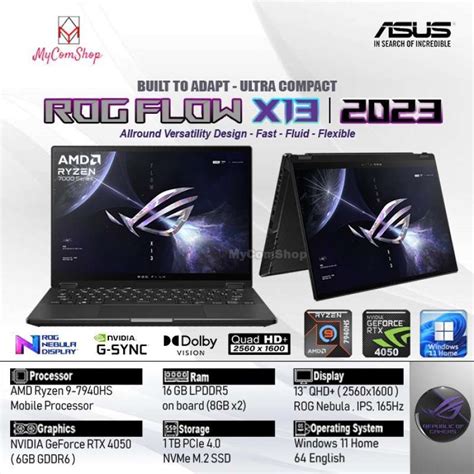 Jual Asus Rog Flow X13 Gv302xu Ryzen 9 7940hs 16gb Ram 1tb Ssd Rtx 4050